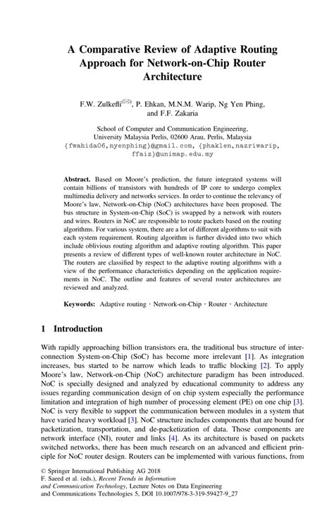 Pdf A Comparative Review Of Adaptive Routing Approach For Network On