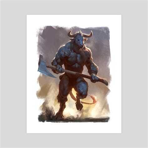 Bringing A Bull To An Axe Fight An Art Print By Taran Fiddler Inprnt