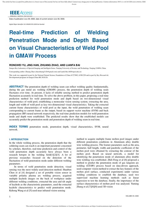 Pdf Real Time Prediction Of Welding Penetration Mode And Depth Based