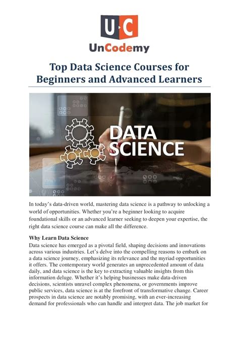 Ppt Top Data Science Courses For Beginners And Advanced Learners