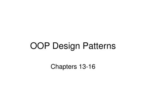 Ppt Oop Design Patterns Powerpoint Presentation Free Download Id