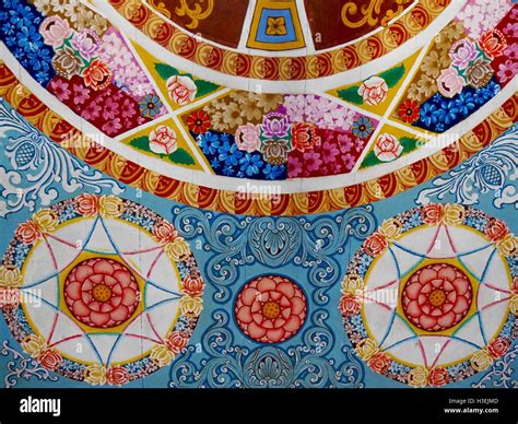 Close Up Of Colourful Traditional Intricate Floral Sri Lankan Pattern Stock Photo Alamy