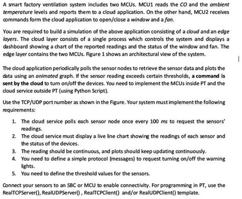 Solved A Smart Factory Ventilation System Includes Two Mcus Mcu1