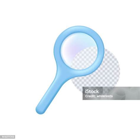 투명한 배경에 돋보기 3d 아이콘 파란색 돋보기 광학 도구를 검색합니다 비즈니스 연구 도구 벡터 일러스트 레이 션 3차원 형태에 대한 스톡 벡터 아트 및 기타 이미지