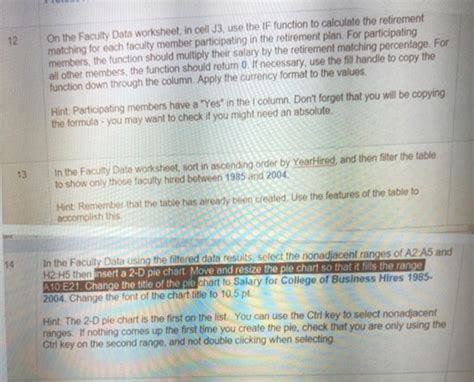 Solved On The Faculty Data Worksheet In Cell J3 Use The If
