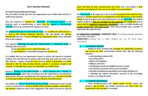 Chapter 2 Business Processes Chp 2 Business Processes An Audit Universe Of Business Process