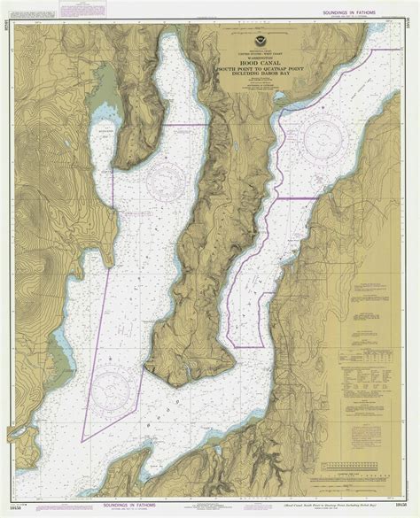 Hood Canal Map 1984 Nautical Chart Print Etsy Hood Canal Nautical Chart Map