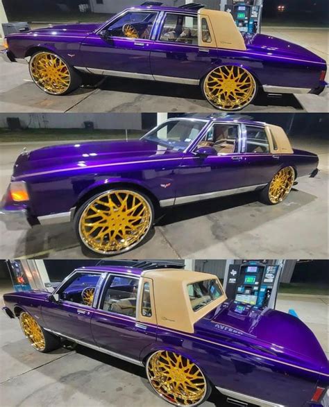 Purple Donk Car With Gold Rims