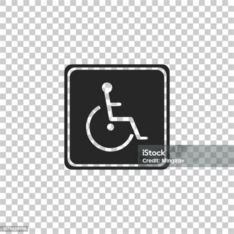 장애인된 장애 아이콘 투명 한 배경에 고립입니다 휠체어 핸디캡 기호입니다 평면 디자인입니다 벡터 일러스트 레이 션 안전에 대한 스톡 벡터 아트 및 기타 이미지 Istock