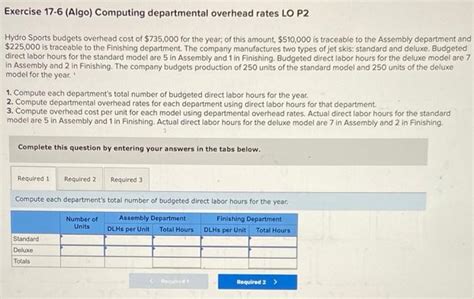 solved exercise 17 6 algo computing departmental overhead