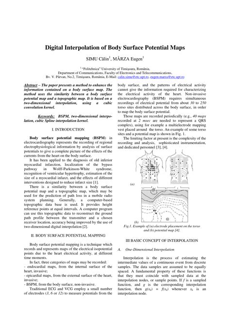 Pdf Digital Interpolation Of Body Surface Potential Maps