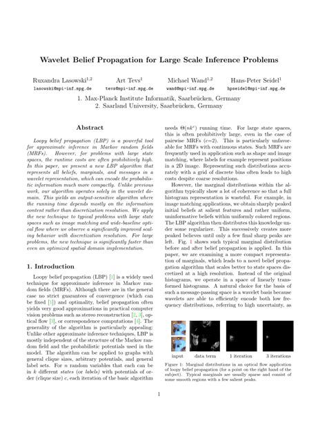 Pdf Wavelet Belief Propagation For Large Scale Inference Problems