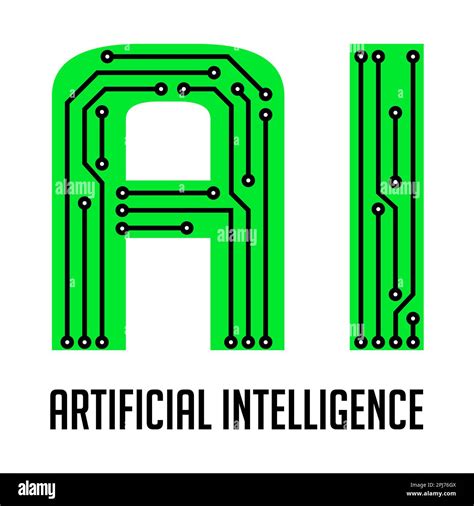 Artificial Intelligence Concept Logo Ai Letters As A Computer