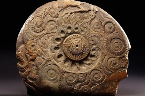 Ammonite Fossil With Intricate Patterns Stock Illustration