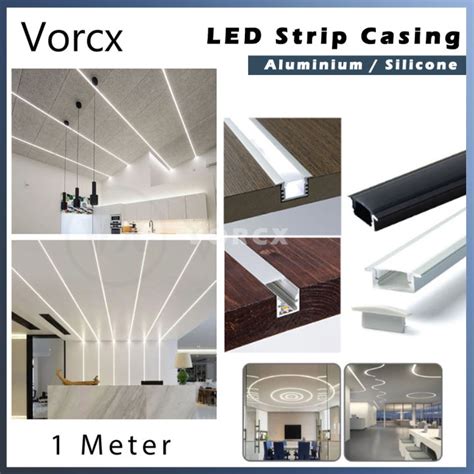 Aluminium Profile Led Strip Casing Diffuser Cover Housing 1meter Black