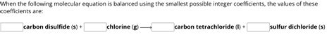 when the following molecular equation is balanced using the smallest