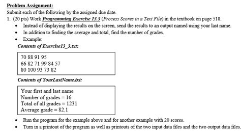 solved problem assignment submit each of the following by