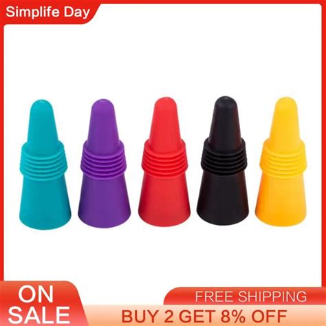 실리콘 와인 병 스토퍼 맥주 캡 스토퍼 코르크 스파클링 누출 방지 샴페인 병 실러 스토퍼 와인 바 액세서리 Aliexpress