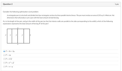 Solved Consider The Following Optimization Word Problem