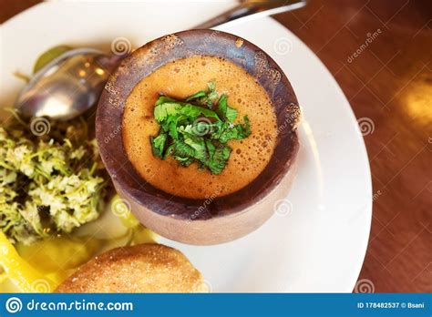 Lunch At Georgian Cafe Lobio Of Beans In Clay Pot Stock Image Image Of Lobio National 178482537