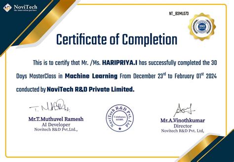Machinelearning Ai Learning Growth Tech Novitech Hari Priya