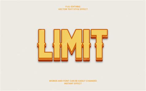 Premium Vector Limit Text Effect