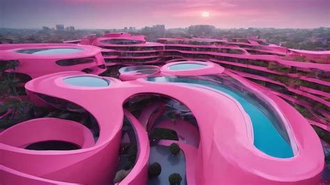 Premium Ai Image Abstract Pink Circular Architecture Concave And