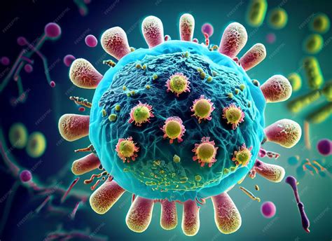 Premium Ai Image Microscopic Germs And Pathogen