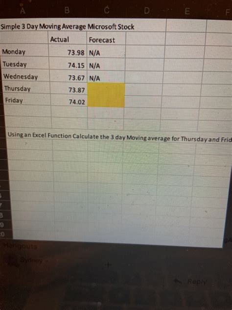 Solved I Need Help Solving Simple Moving Average Step By Chegg