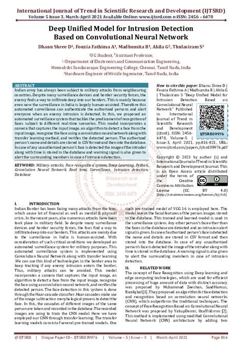 Pdf Deep Unified Model For Intrusion Detection Based On Convolutional Neural Network