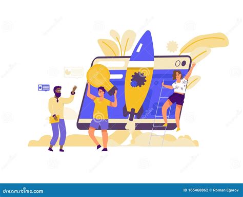 Startup Concept Cartoon Business Characters On Project Development And