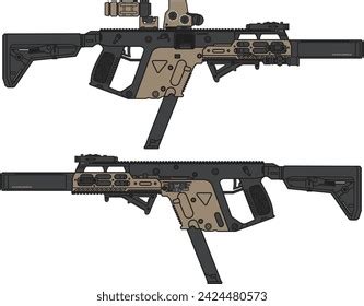 Kriss Vector Mk Modular Rail Illustrator Stock Vector Royalty Free