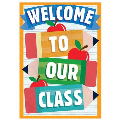 Welcome To Our Class Pencils Poster Welcome Chart For School English