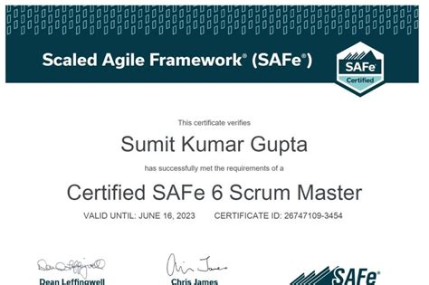Sumit Gupta On Linkedin Upgraded To Safe 6 Safe 6 Scrum Masterteam Coach