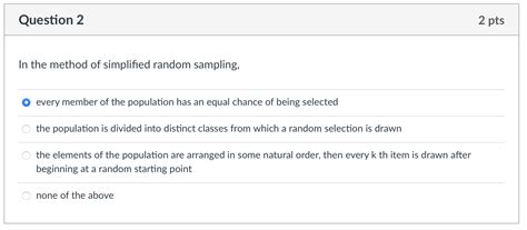 Solved In The Method Of Simplified Random Sampling Every Chegg