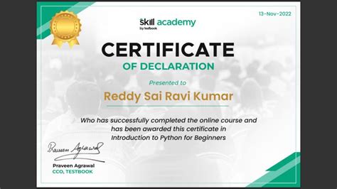 Skillacademy Testbook Python Free Certification Pythonprogramming