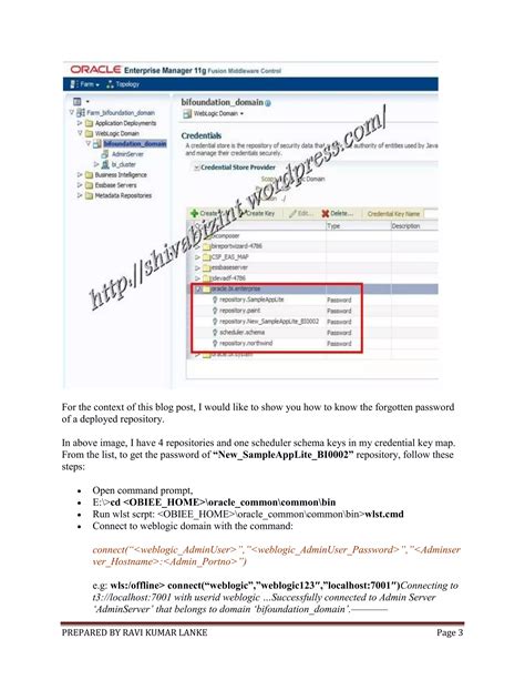 How To Reset Forgotten Obiee 11 G Rpd Passwd Pdf