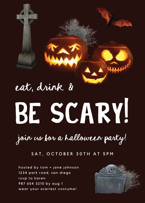 Spooky House Party Halloween Party Invitation Template Greetings Island