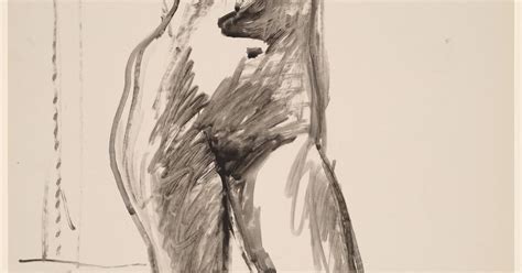 Untitled Standing Female Nude With Arms Raised By Richard Diebenkorn