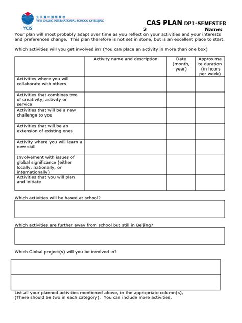 Cas Plan Pdf