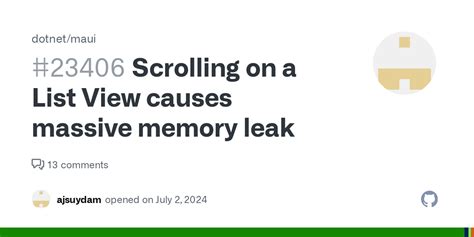 scrolling on a list view causes massive memory leak · issue 23406