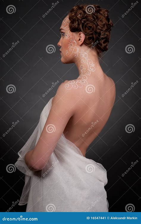 Close Up Portrait Of Beautiful Girl With Face Art Stock Image Image