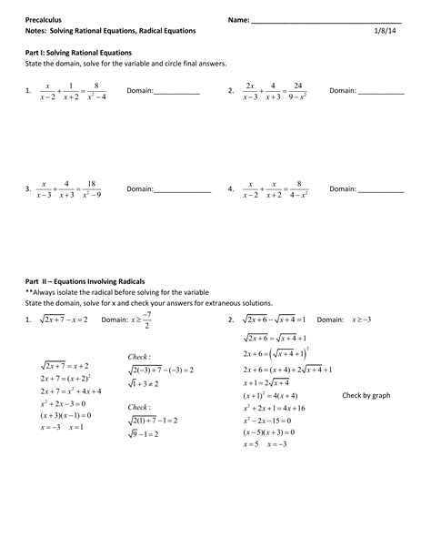 Solving Radical Equations Worksheet Algebra 2 Printable And Enjoyable