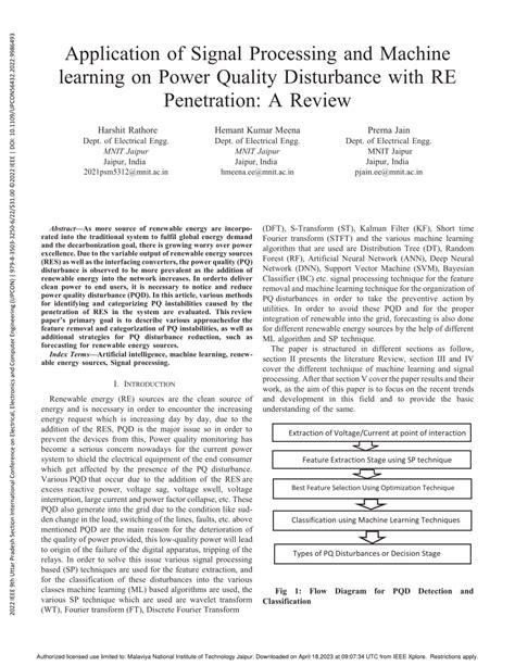 pdf application of signal processing and machine learning on power