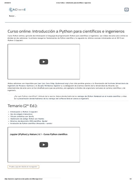 Curso Python Introducción Para Científicos E Ingenieros Pdf Python Lenguaje De
