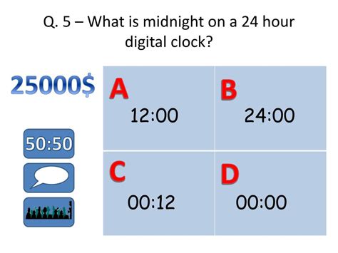 Ppt Master Time With Millionaire Quiz Test Your Clock Knowledge