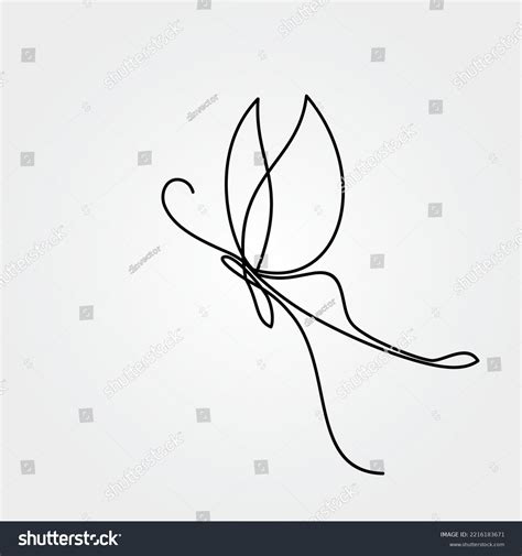 Butterfly One Continuous Line Drawing Beautiful Stock Vector Royalty