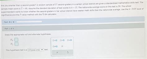Solved Are You Smarter Than A Second Grader A Random Sample