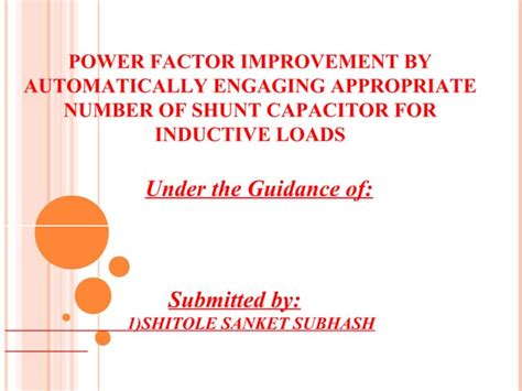 Automatic Power Factor Controller By Microcontroller Ppt