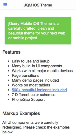 JQuery Mobile IOS Theme